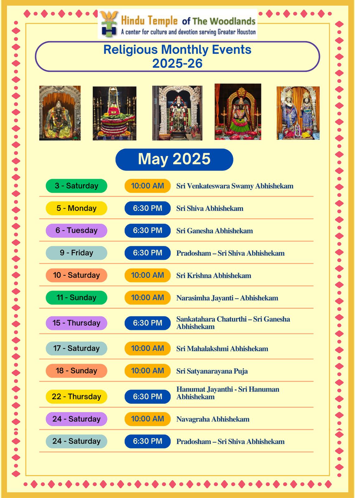 Religious Activity | Hindu Temple Of The Woodlands